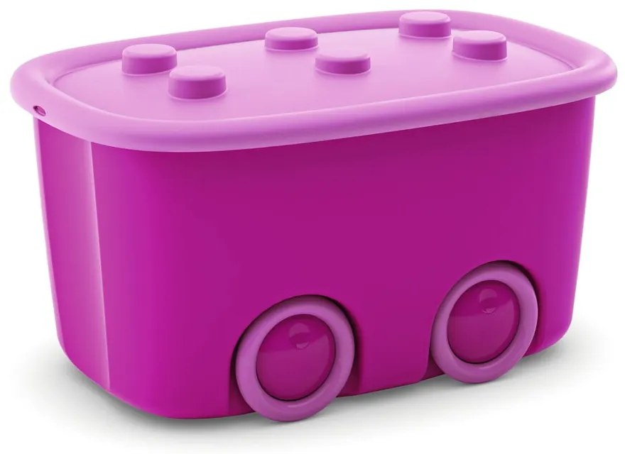 Růžový plastový dětský úložný box 58x39x32 cm Funny Box – KIS Biano.cz