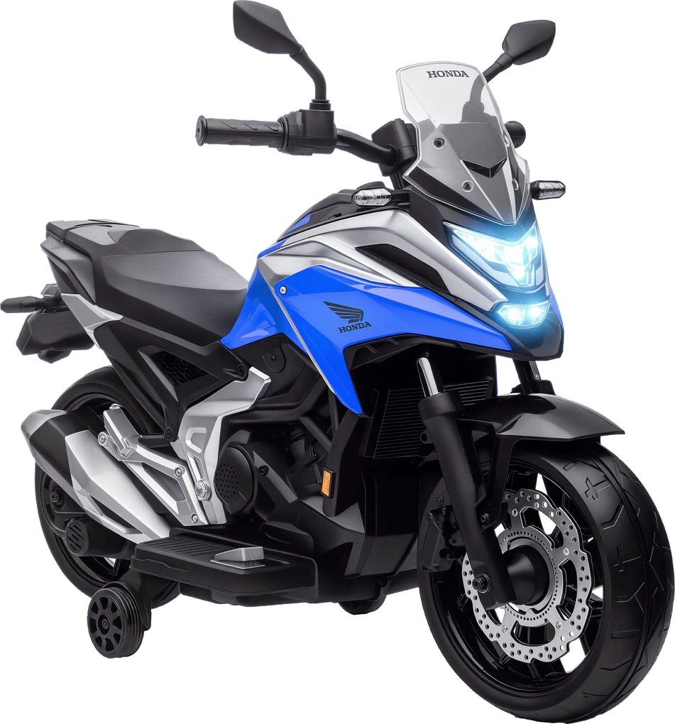 Dětská elektrická motorka AIYAPLAY Honda - Jízda na motorce pro děti od 3 do 6 let s hudbou, světlomety - Elektrické vozidlo s 2 stabilizačními koly -