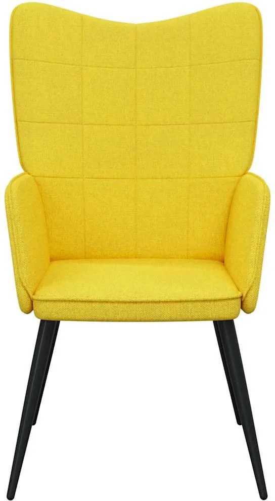 Relaxační židle hořčicově žlutá textil 327948