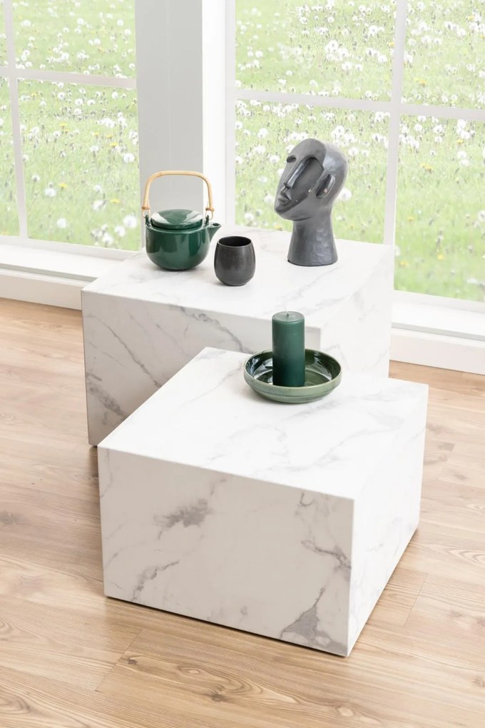 ACTONA Set 2 stolků DICE mramor 58x58cm 0000096361