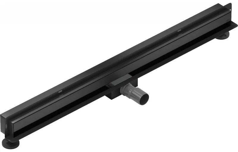 Mexen Flat nerezový sprchový žlab na zeď 80 cm vzor WALL, černý, 1730080