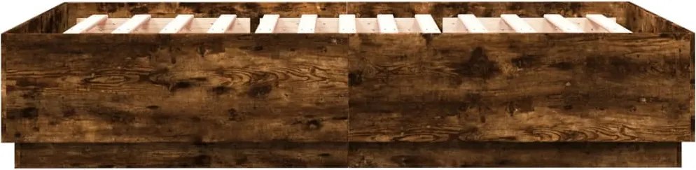 Rám postele s LED osvětlením kouřový dub 120 x 200 cm kompozit 3209622