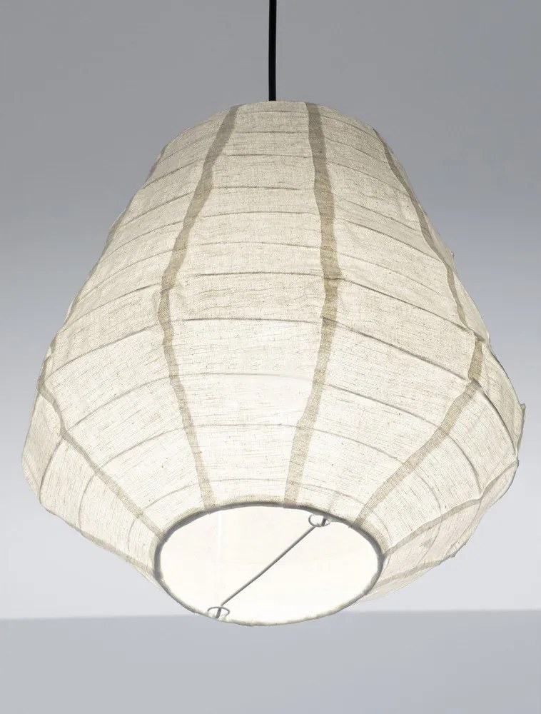 Bílé lněné závěsné svítidlo ø 36 cm Linnet – Nova Luce