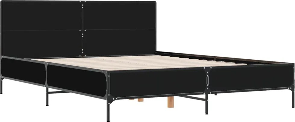Rám postele černý 150 x 200 cm kompozitní dřevo a kov 3280002