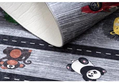 Dywany Luszczow Dětský kusový koberec BAMBINO 2092 pratelný Ulice, auta, protiskluz, antracit Rozměr koberce: 80 x 150 cm