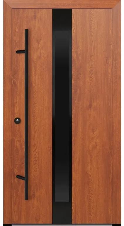 FM Turen - Feldmann & Mayer Vchodové dveře s ocelovým opláštěním FM Turen model DS25 blackline Orientace dveří: Levé, otevírání dovnitř, Dekor: Zlatý dub, Standardní rozměr dveří včetně rámu: 98 cm x 208 cm - vnější rozměr rámu