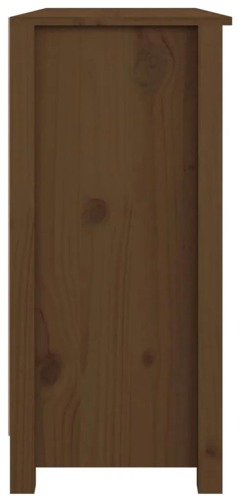 Příborník medově hnědý 100 x 35 x 74 cm masivní borové dřevo,  814557