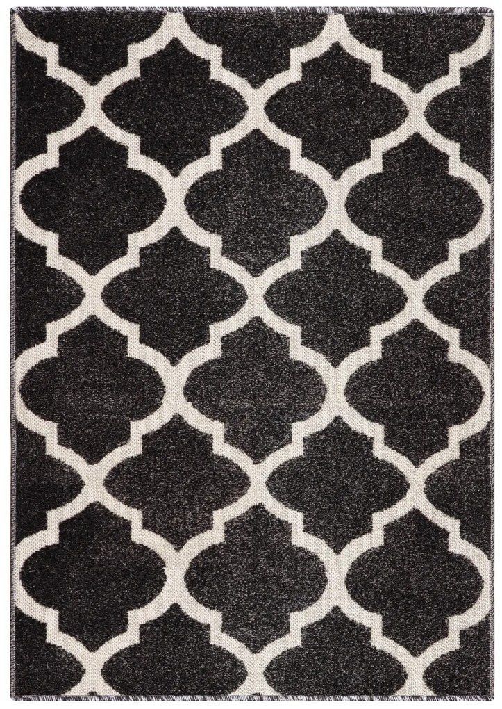 Berfin Dywany, Kusový koberec Lagos 1052 Dark Grey (Silver), 140x190, šedá, chodba / předsíň