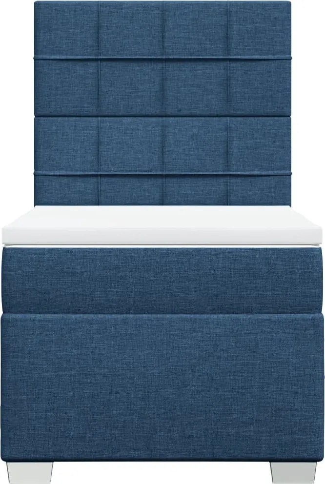 Box spring postel s matrací modrá 90x200 cm textil 3292677