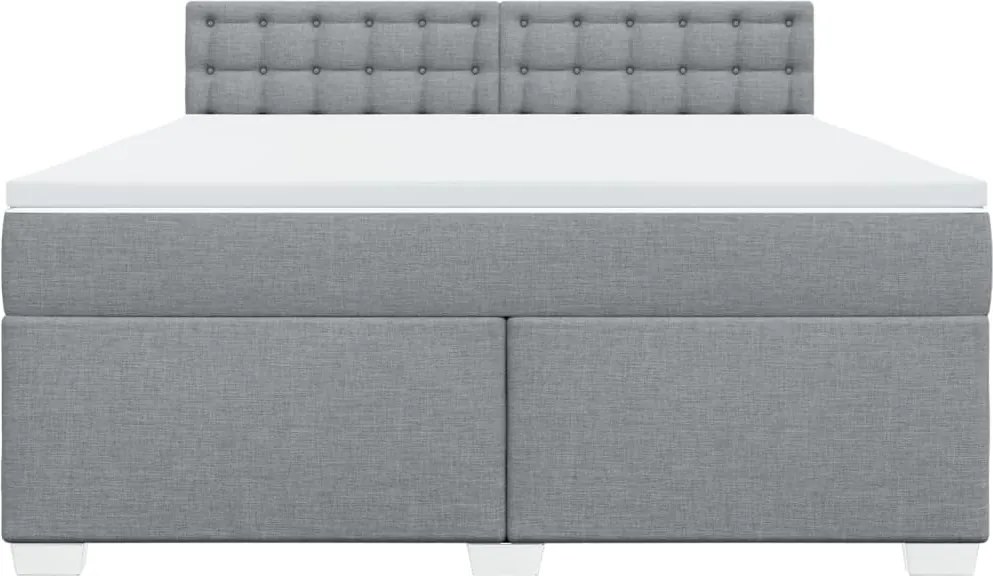 Box spring postel s matrací světle šedá 180 x 200 cm textil 3285981
