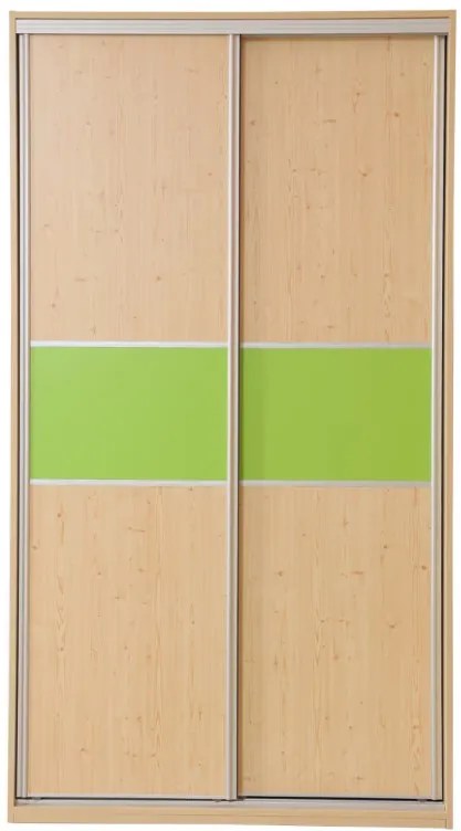 Domestav - Skříň s posuvnými dveřmi 120 cm, lamino dveře smrk, bílá