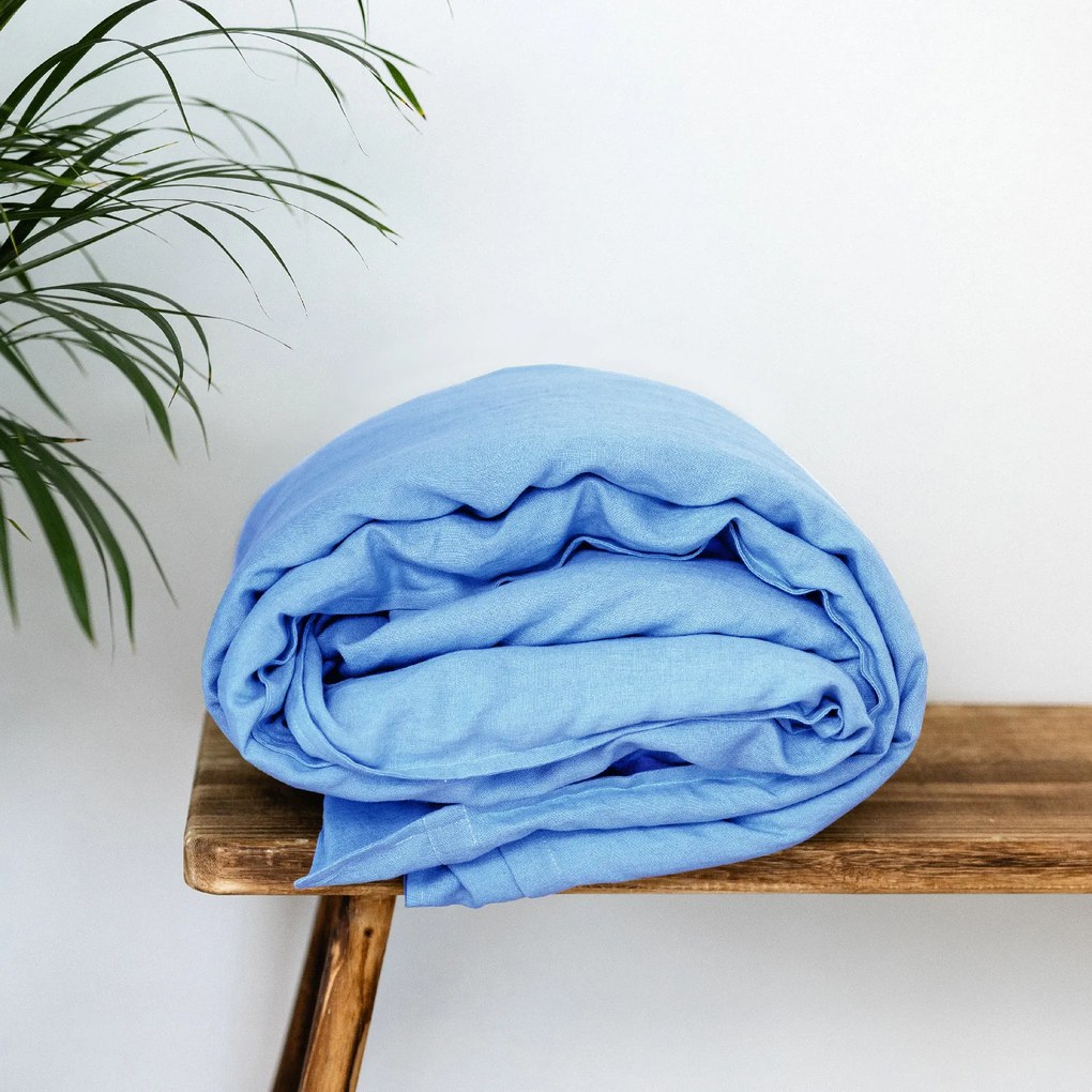 TULULUM Lněný povlak na přikrývku COMFORT BABY BLUE Rozměr přikrývky: 140 x 200 cm