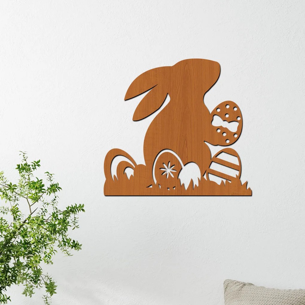 dřevo života Nástěnná dekorace Velikonoční zajíček Zvolte rozměr (cm): 20x18, Zvolte barvu dekoru: Antracitová
