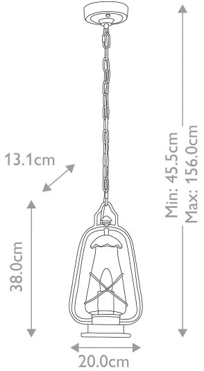 Elstead MINERS-CHN - Venkovní lustr na řetězu MINERS 1xE27/60W/230V IP44 bronz