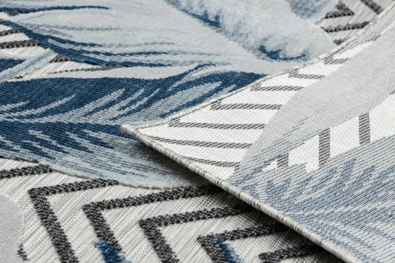 Dywany Łuszczów, Kusový koberec Botanic 65242 Feathers grey – na ven i na doma, 176x270, modrá, chodba / předsíň