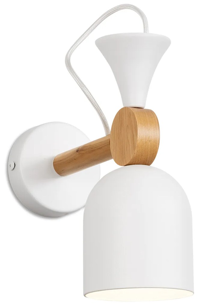 Light for home - Nástěnné svítidlo 60301 "MONTE", 1x60W, E27, bílá, přírodní olše