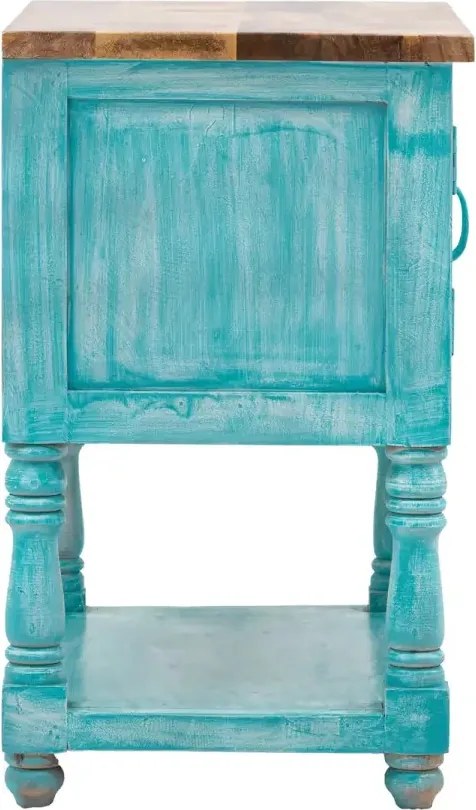 furniture-nabytek.cz - Masivní skříňka na umyvadlo Santoro modré, Holz - Mango, bez výřezu