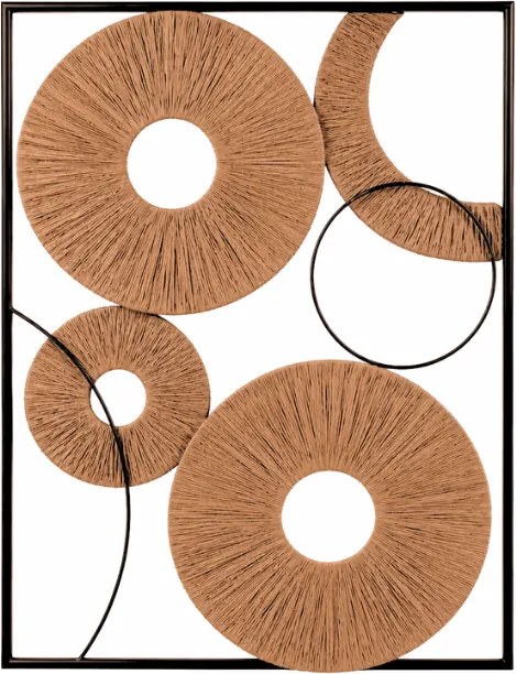 Sada 2 ks nástěnné dekorace CIRCLES kov 48x68 cm, černá / bílá
