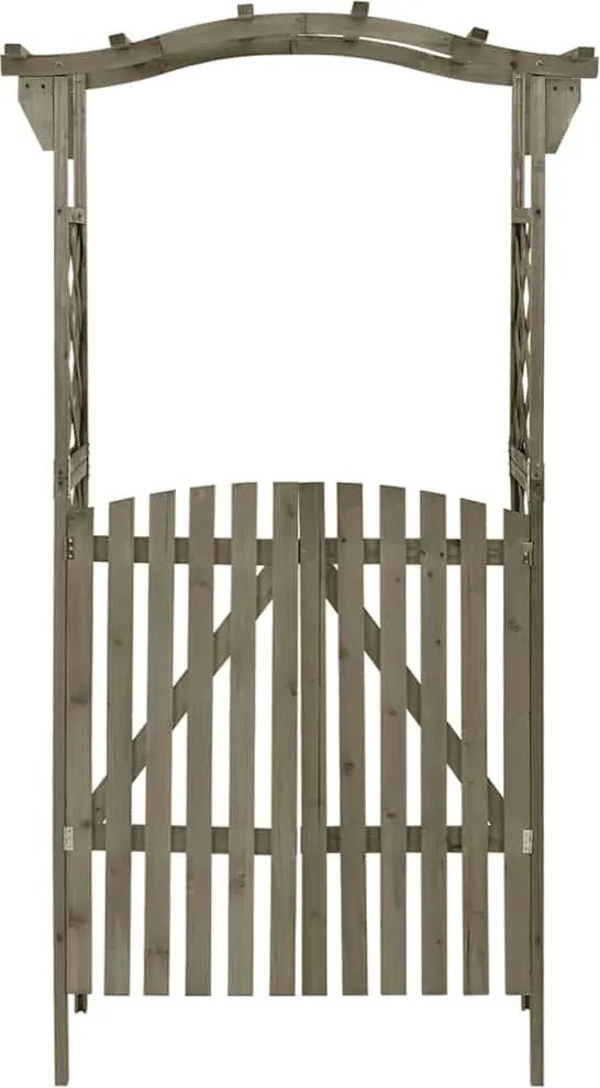 Pergola s brankou 116 x 40 x 204 cm šedá masivní jedle 316393