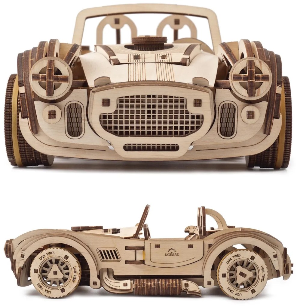 Ugears 3D dřevěné mechanické puzzle Driftující závoďák Cobra