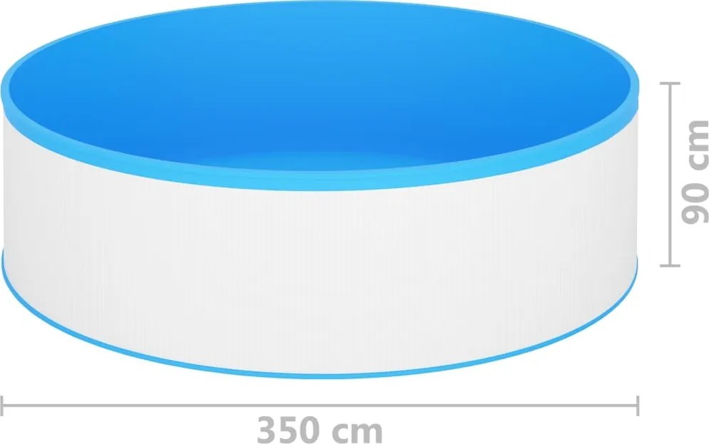 vidaXL Nadzemní bazén se závěsným skimmerem a čerpadlem 350x90 cm [3070801] Barva: Šedá