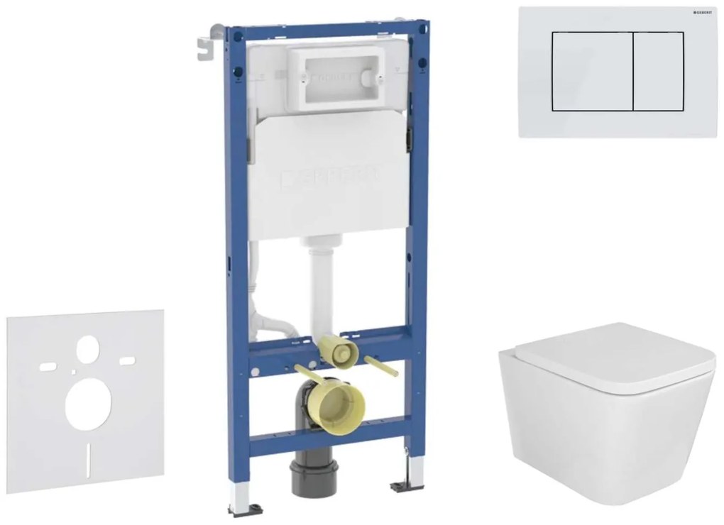 Geberit Duofix - Set předstěnové instalace, klozetu Arkas I a sedátka softclose, tlačítko Delta30, alpská bílá SANI11CA3161B