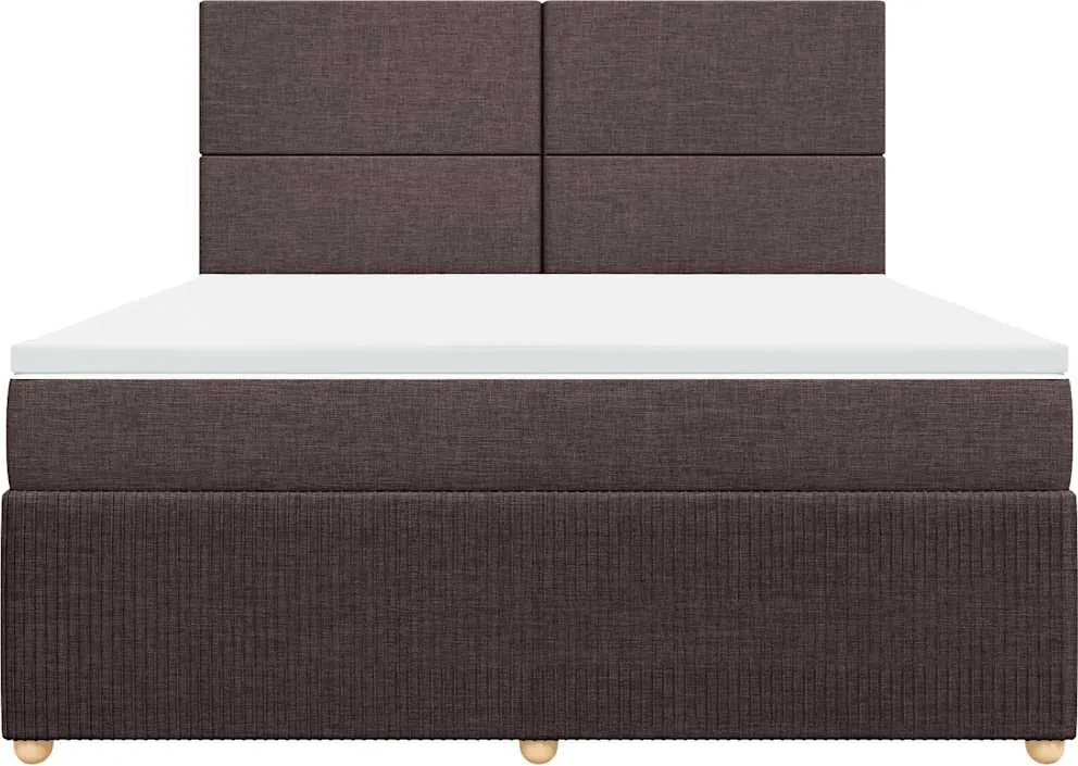 Box spring postel s matrací tmavě hnědá 180x200 cm textil 3292131