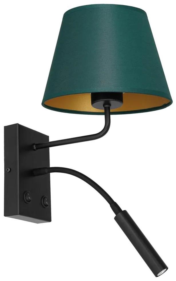 Luminex Nástěnná lampa ARDEN 1xE27/60W+1xG9/8W/230V zelená/zlatá LU3558