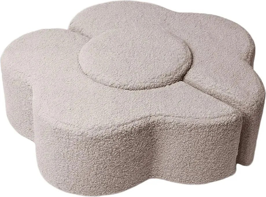 Světle šedé pěnové hřiště 3 ks z materiálu bouclé výška 27 cm 88x90 cm – Meowbaby