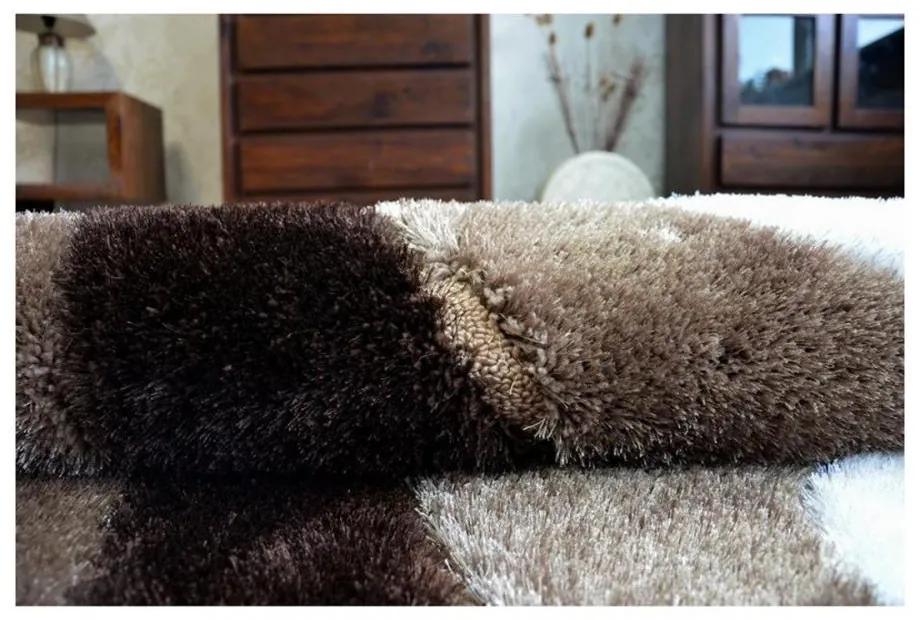 Luxusní kusový koberec Shaggy Space hnědý 120x170cm