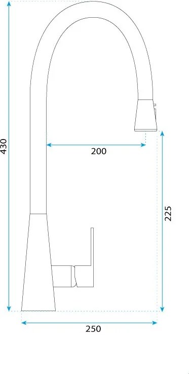 Rea Mild, stojánková kuchyňská baterie, černá matná, REA-B4800