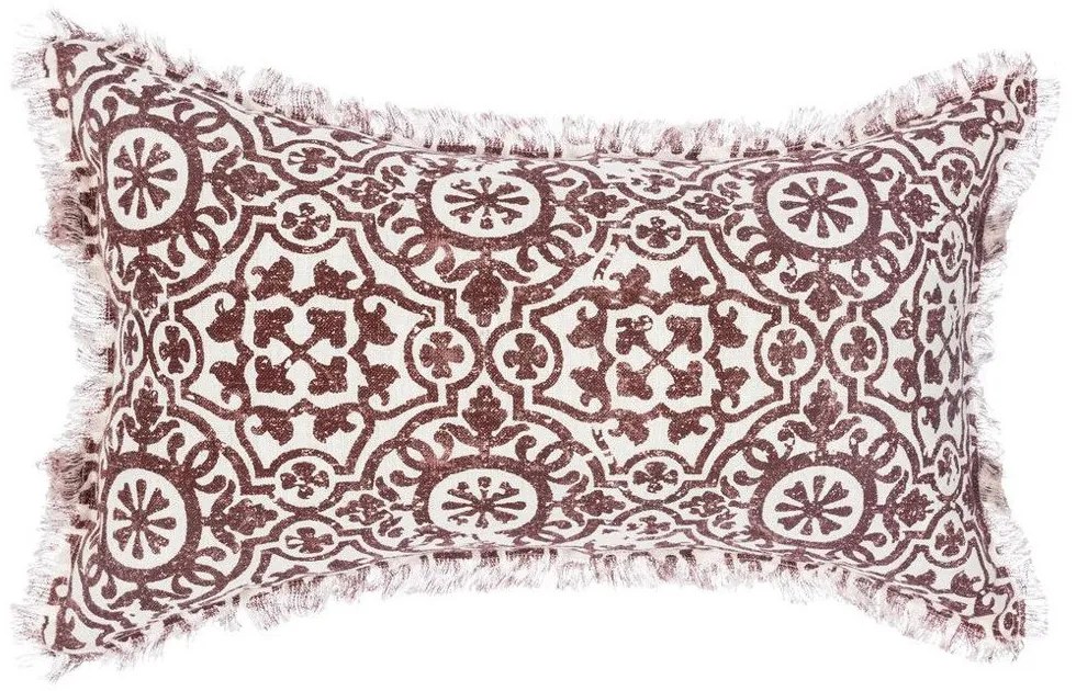 Dekorativní polštář s orientálním vzorem lze vyměnit v bílé a červené barvě.