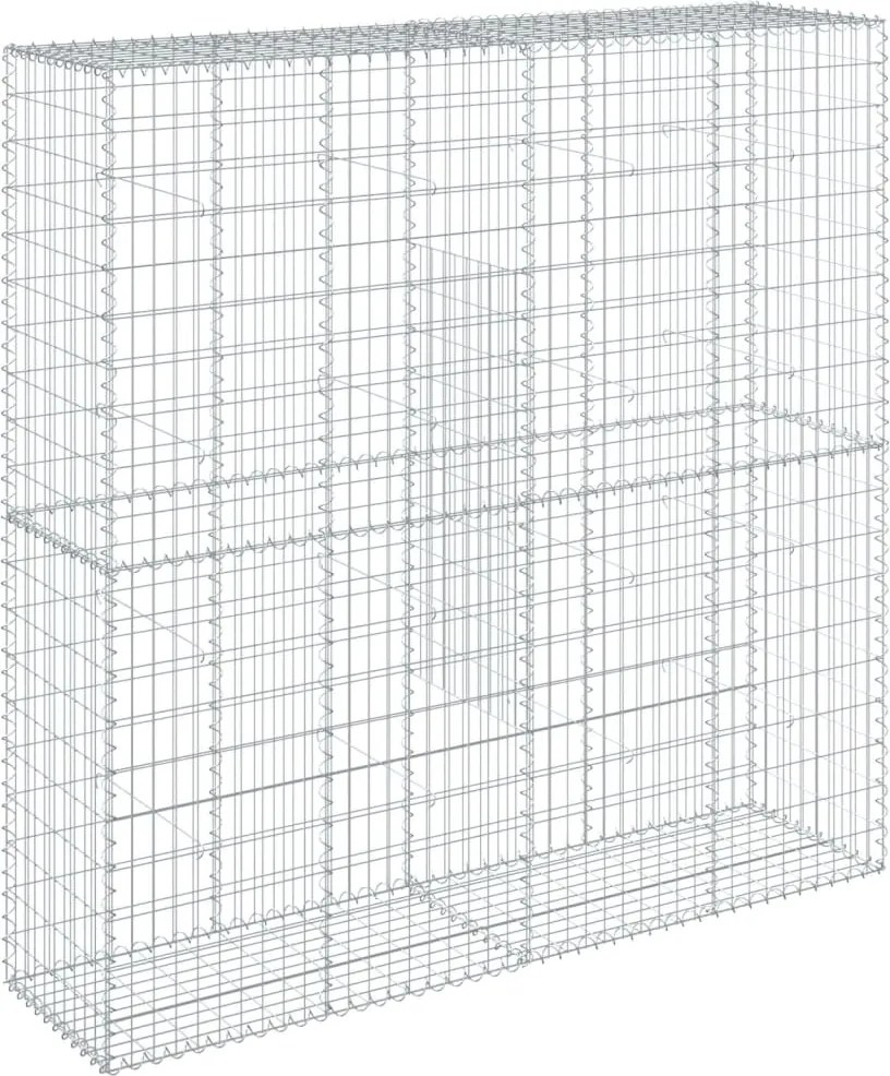 Gabionový koš s víkem 200 x 50 x 200 cm pozinkované železo 3295167