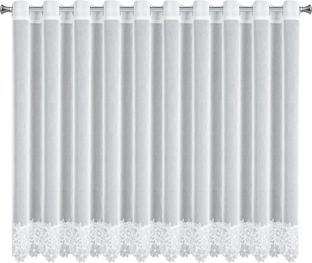 ZÁCLONA NA KROUŽCÍCH ARTEMIDA 350X145 CM BÍLÁ