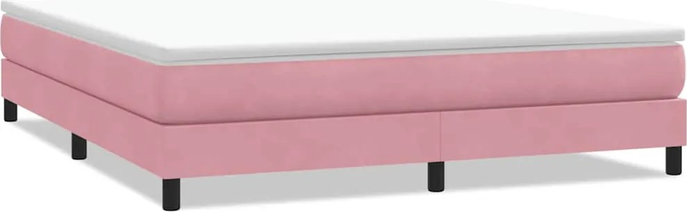 Postel Box Spring bez matrace růžová 180x210 cm samet 3315842