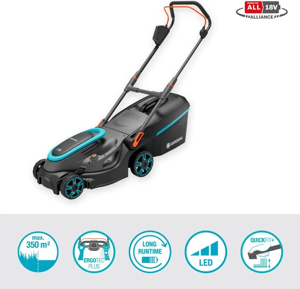 Akumulátorová sekačka Gardena PowerMax 37/36V P4A (včetně 2 baterií a nabíječky) - maxi SLEVA !