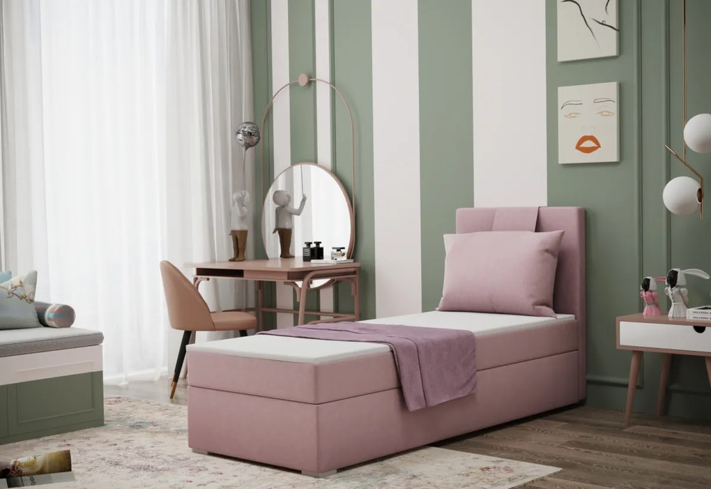 Expedo Čalouňěná postel boxspring MIRANDA + topper, 80x200, soro 61, levá