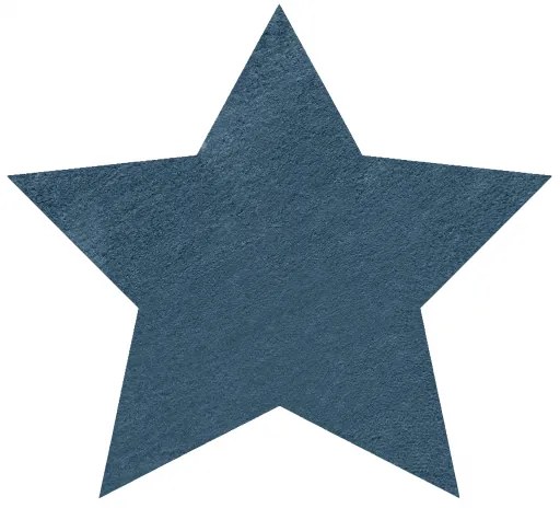Moderní kusový koberec SHAPE 3148 Hvězda protiskluzový vhodný k praní shaggy modrý Rozměr: 80x80 cm