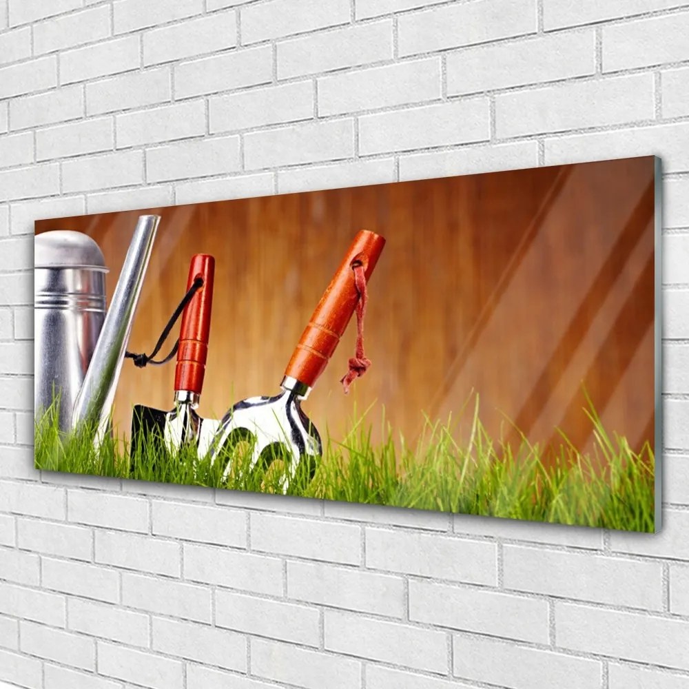 akrylový obraz Tráva Nářadí Umění 125x50 cm