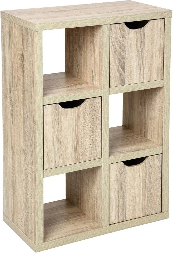 Regál dřevěný se šesti přihrádkami