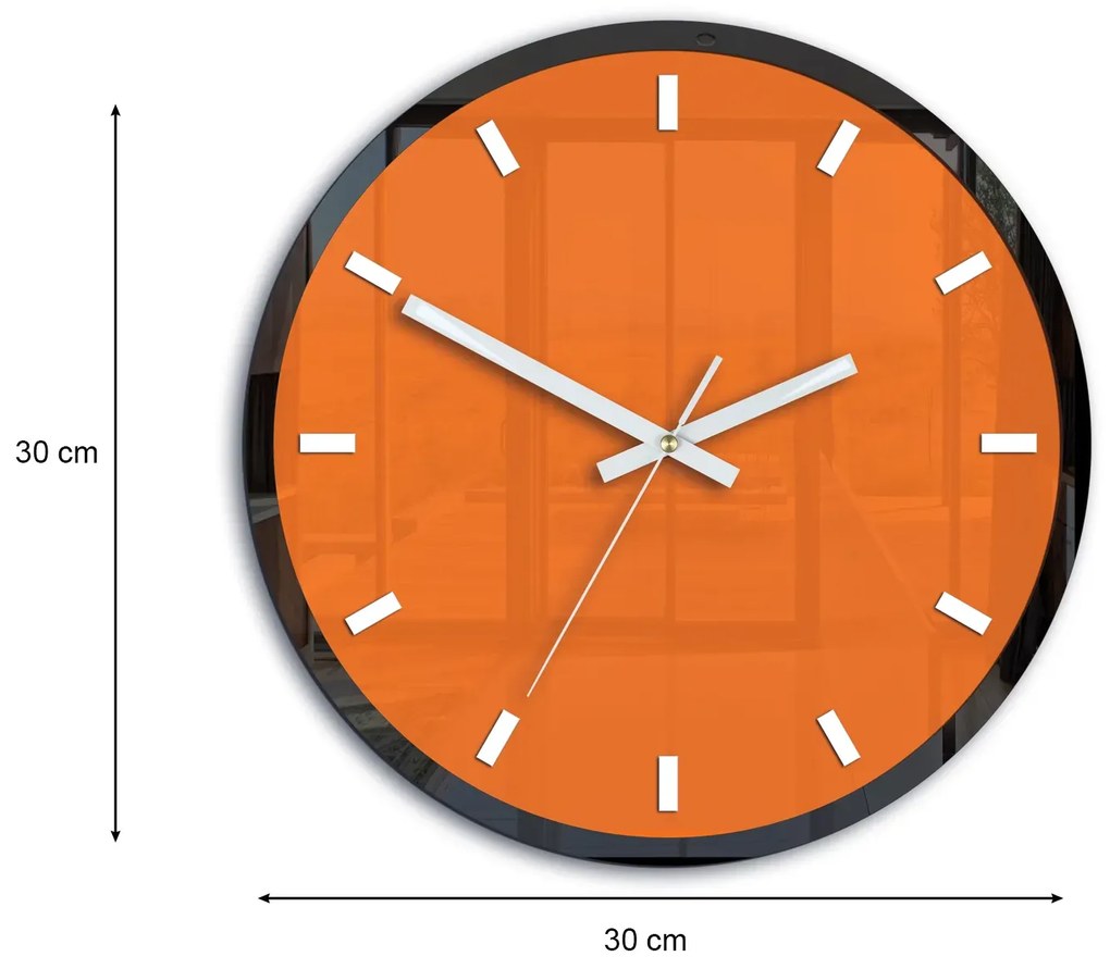 Nástěnné hodiny Rolo 30 cm oranžové