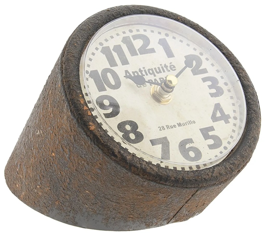 Vintage stolní hodiny s kovovým tělem - 13*13*16 cm
