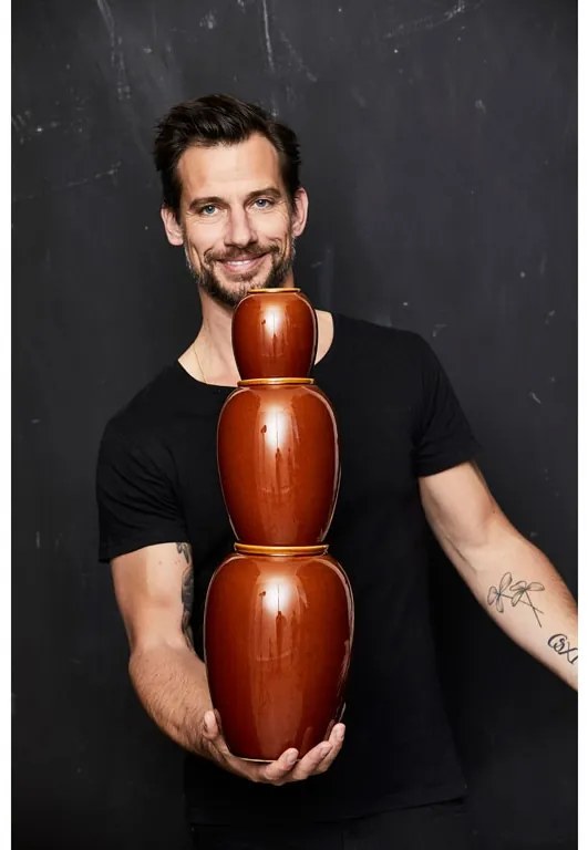 Bitz Kameninová váza 20 cm Amber