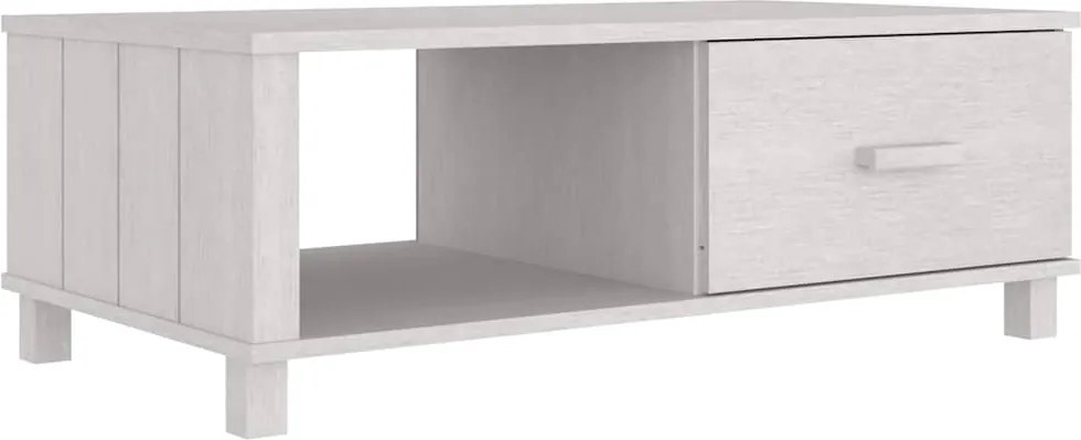Konferenční stolek HAMAR bílý 100 x 55 x 35 cm masivní borovice 340453