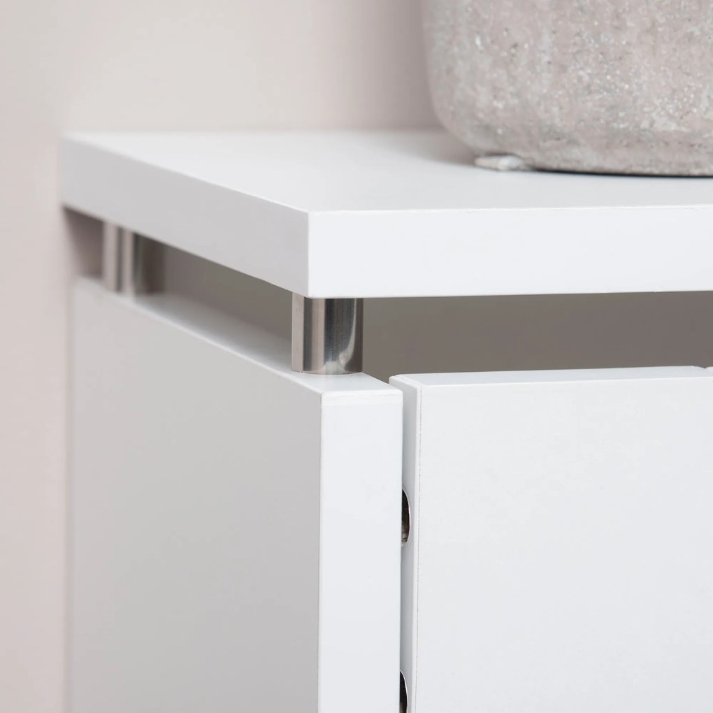 HOMCOM Moderní Kryt Radiátoru z MDF Malovaný Kryt Radiátoru s Horní Policí pro Obývací Pokoj, Ložnici a Kancelář 60x18x84 cm Bílý