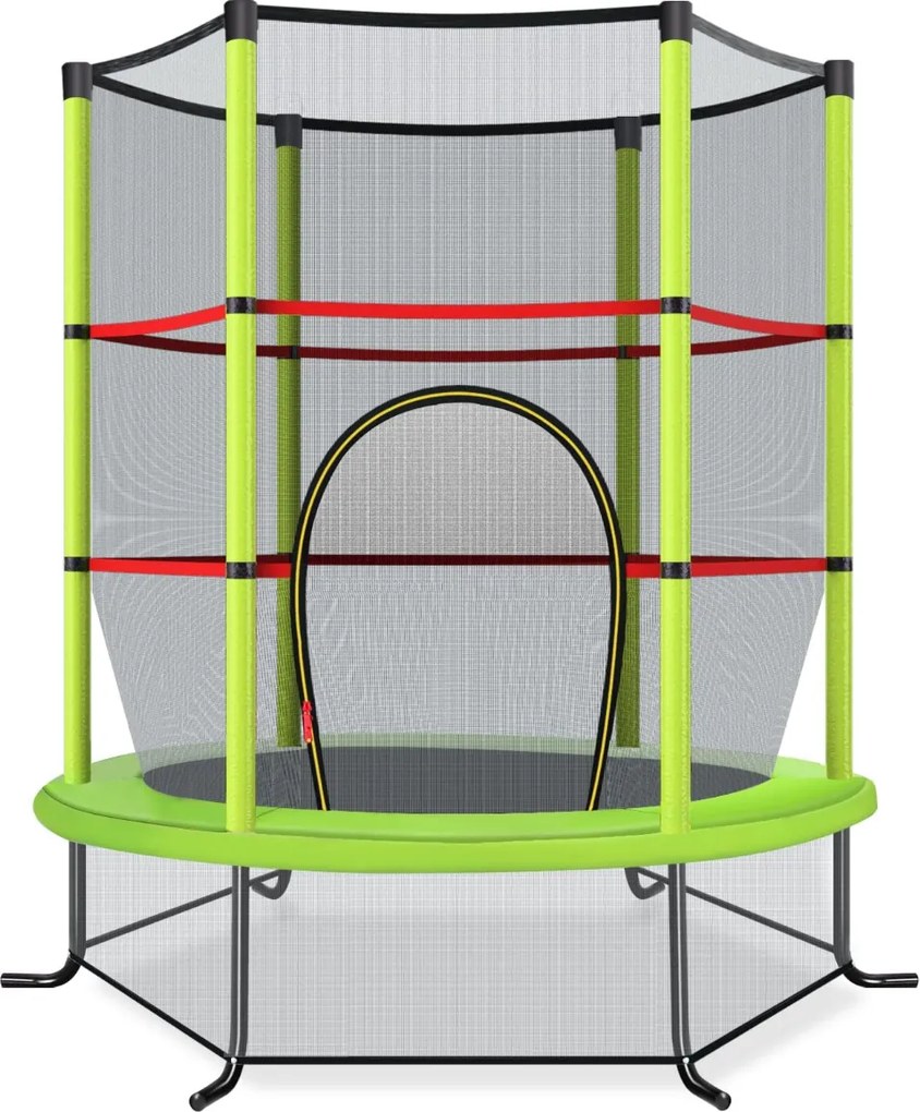 Costway Ø165 cm zahradní trampolína s ochrannou sítí trampolína do 135 KG pružná