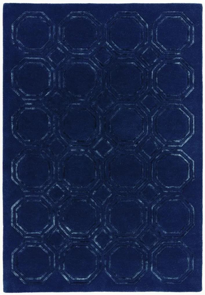 Modrý  koberec Rapun Octagon Navy Rozměry: 200x290 cm