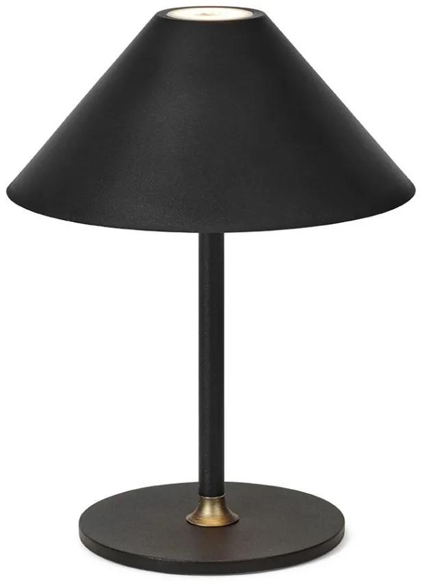 Černá plastová nabíjecí stolní LED lampa Halo Design Hygge 19,5 cm