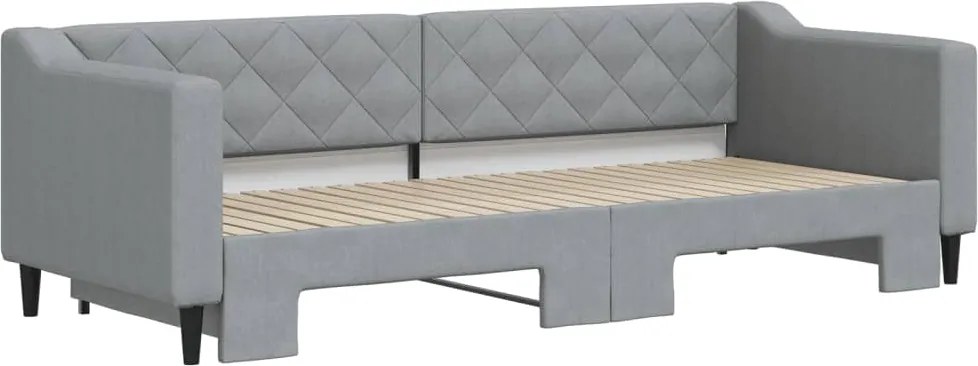 Válenda s přistýlkou světle šedá 80 x 200 cm textil 3197421