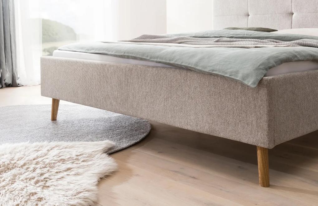 Béžová čalouněná dvoulůžková postel Meise Möbel Smart 180 x 200 cm